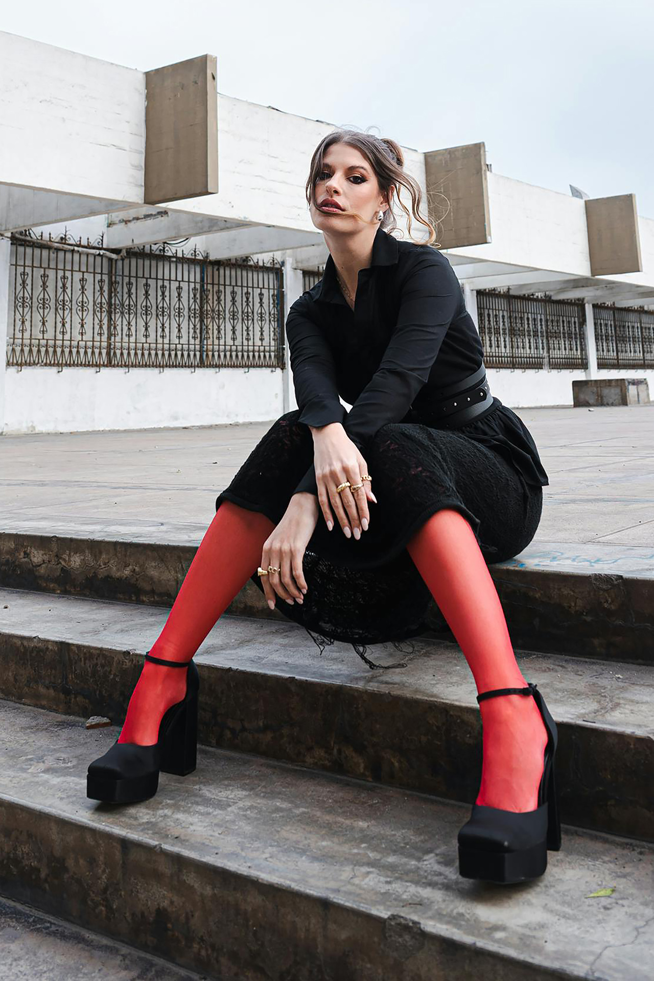 Red-Sheer Tights